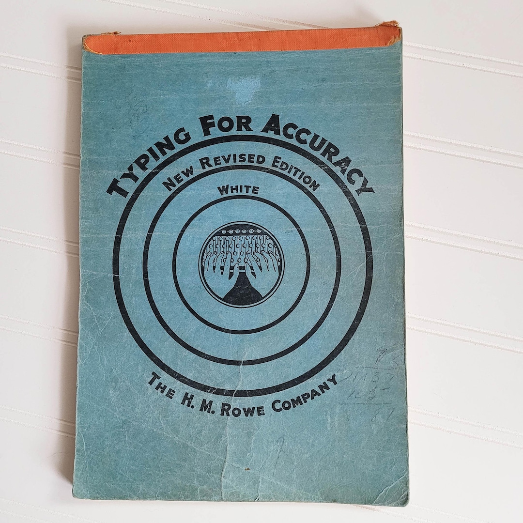 Vintage Typing for Accuracy Book 1940 HM Rowe Company Soft Cover Flip ...