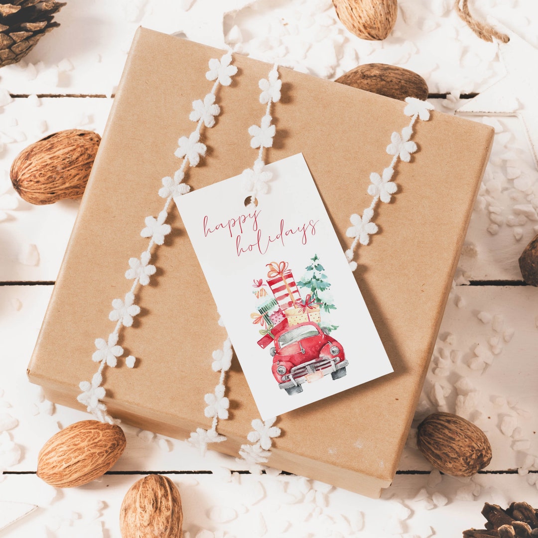 Christmas Car Gift Tags, Digital Download, Gift Tags, Instant Download ...
