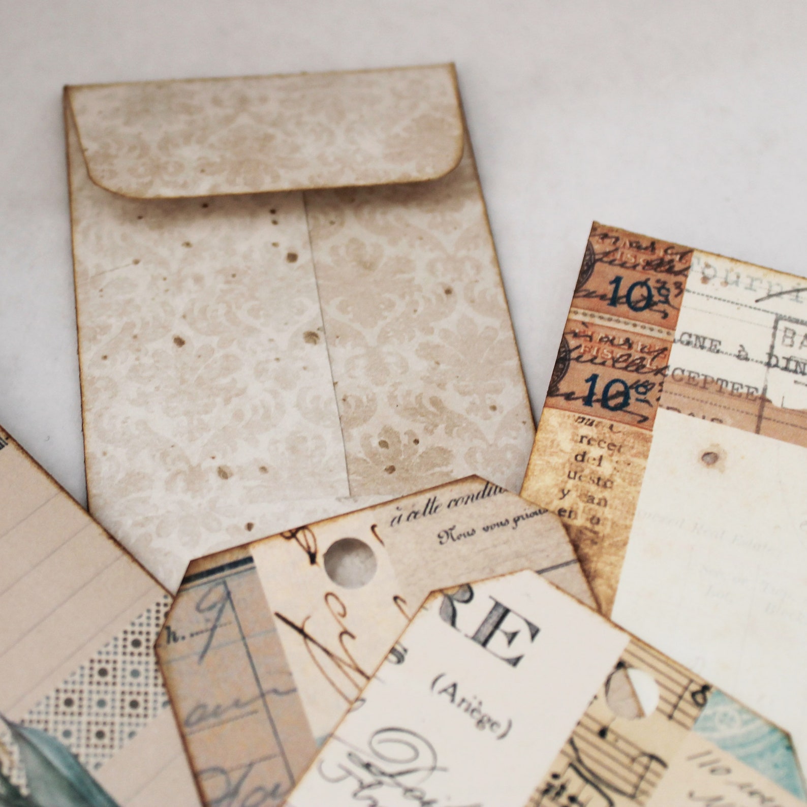 Vintage Envelopes and Tags Set Digital Printable Junk - Etsy