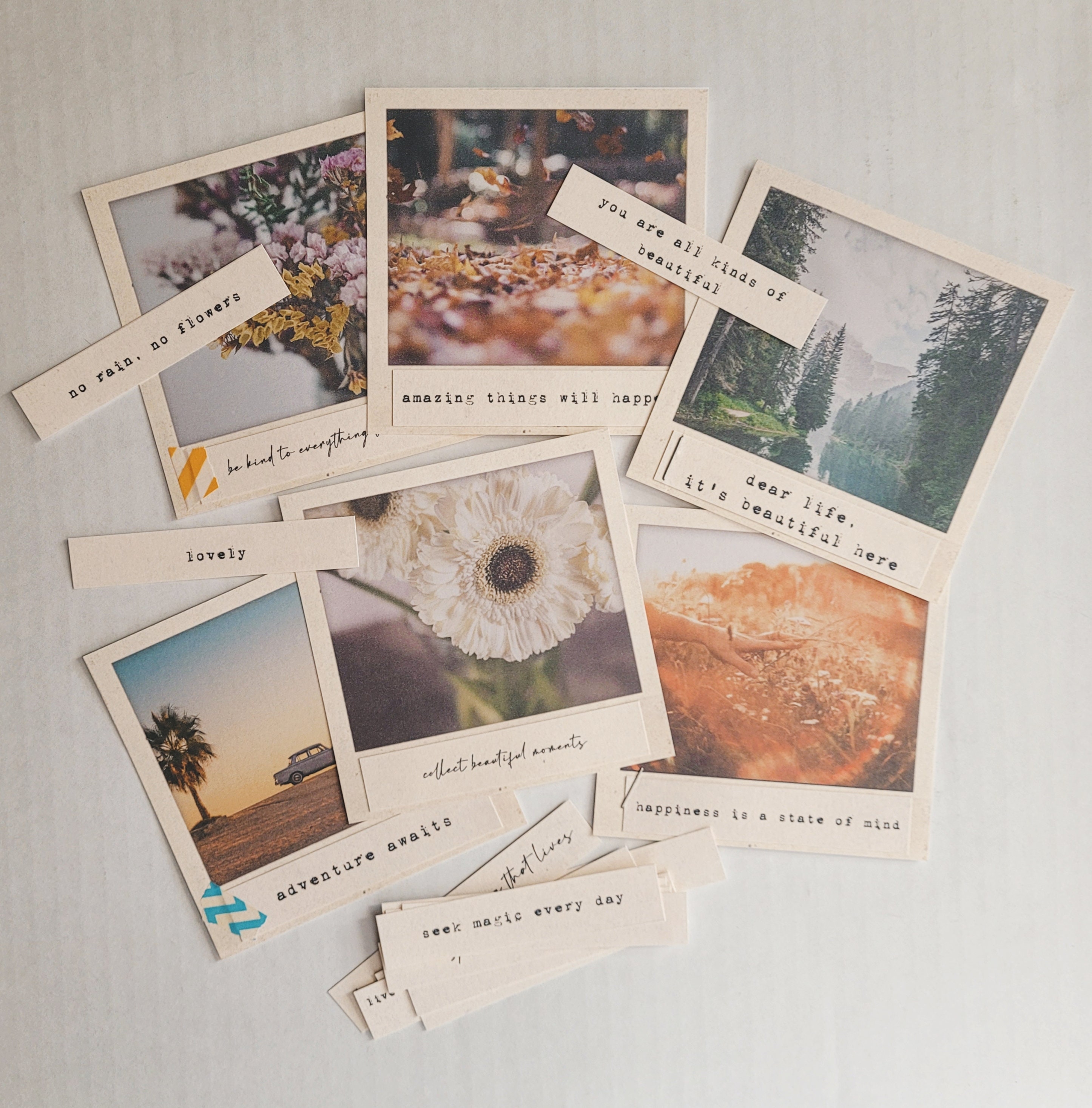 Retro Vintage Instant Photo Journal Cards, Digital Printable, Journal ...