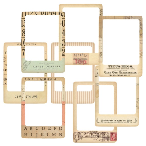 Vintage Ephemera Photo Frames Digital Download Printable | Etsy