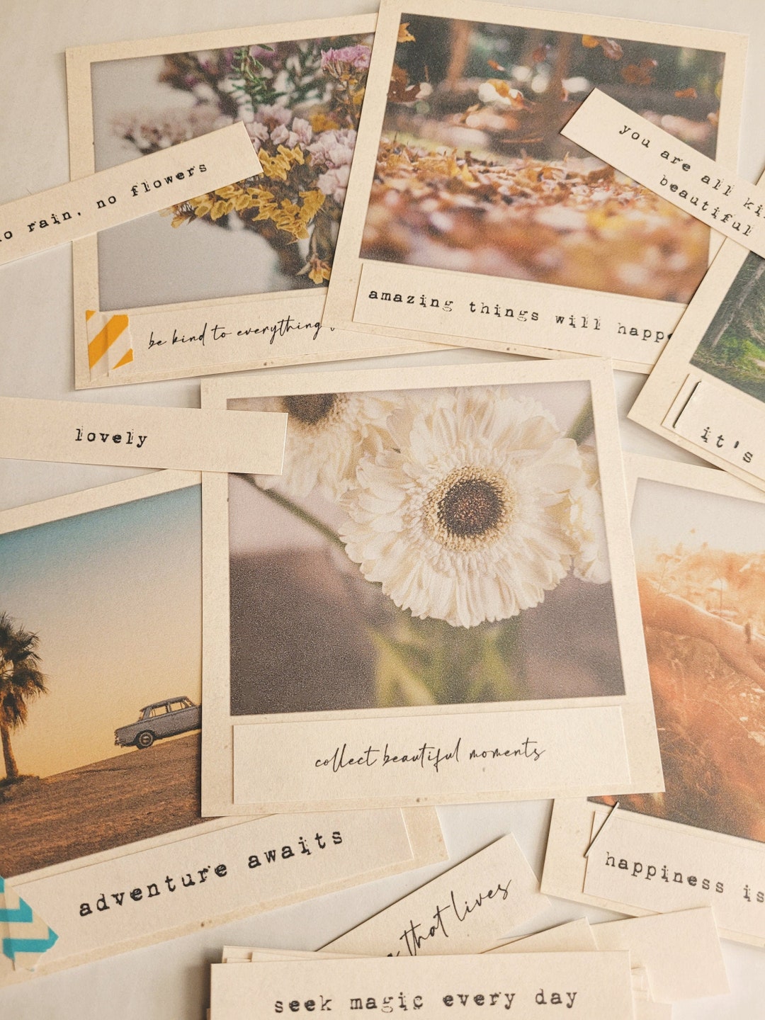 Retro Vintage Instant Photo Journal Cards, Digital Printable, Journal ...