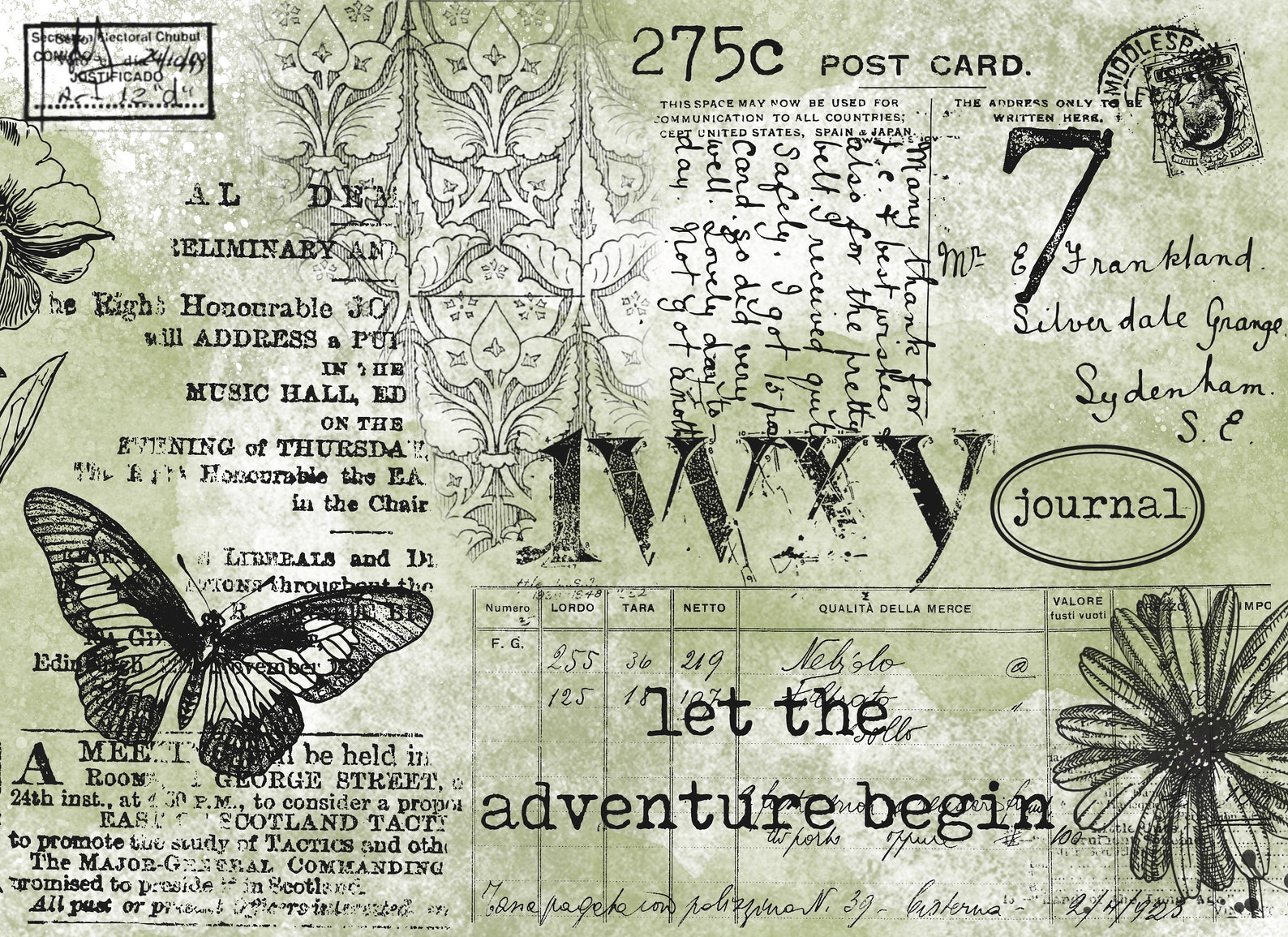 Vintage Collage Papers Vintage Paper Printable Vintage - Etsy