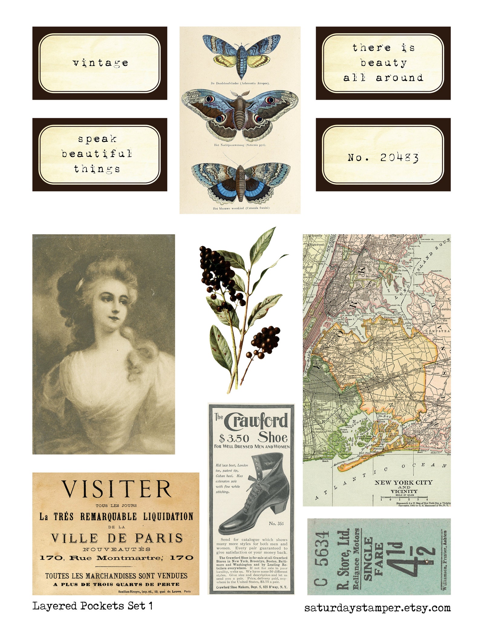 Ephemera Journal Pockets Layered Pockets Digital Download - Etsy