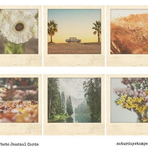 Retro Vintage Instant Photo Journal Cards, Digital Printable, Journal ...