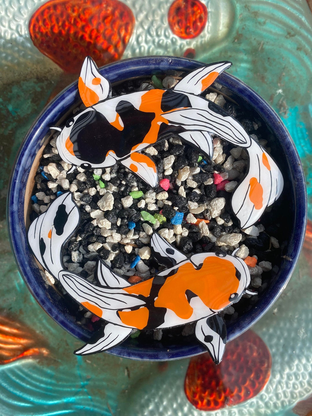 Koi Fish Pair CUSTOM Emblem Badge for Car Fridge Computer Tablet ...
