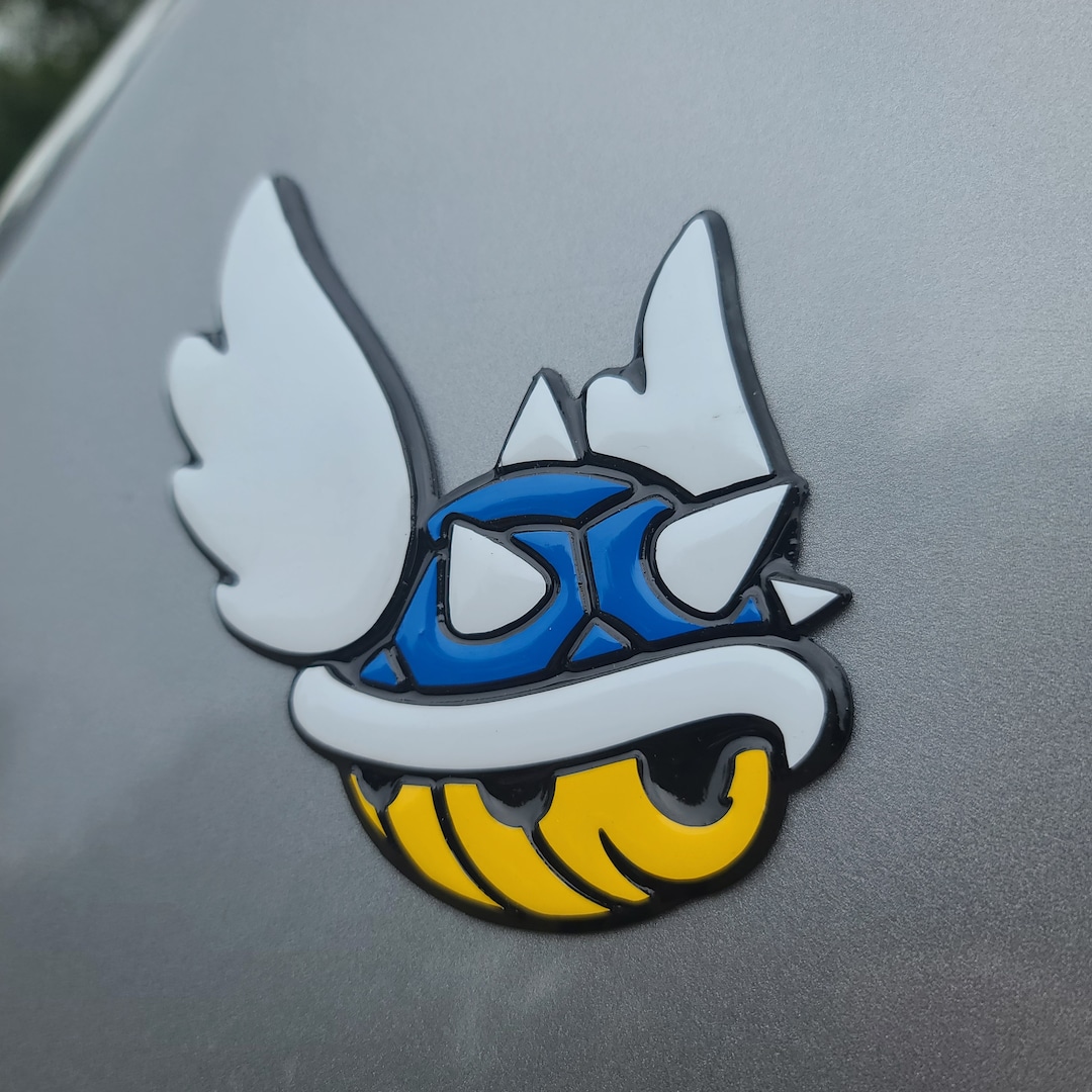 Blue Turtle Shell Mario Car EMBLEM - Customized Badge for Car Truck Suv ...