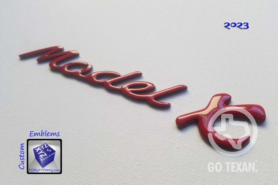 Custom Tesla Model X Emblem, Tesla Mod, Car Mascot Ornament Logo ...