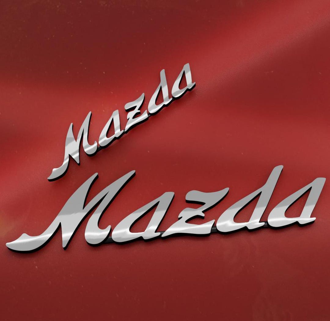 CUSTOM Vintage Mazda Script Emblem, Car Accessory, Design-your-own ...