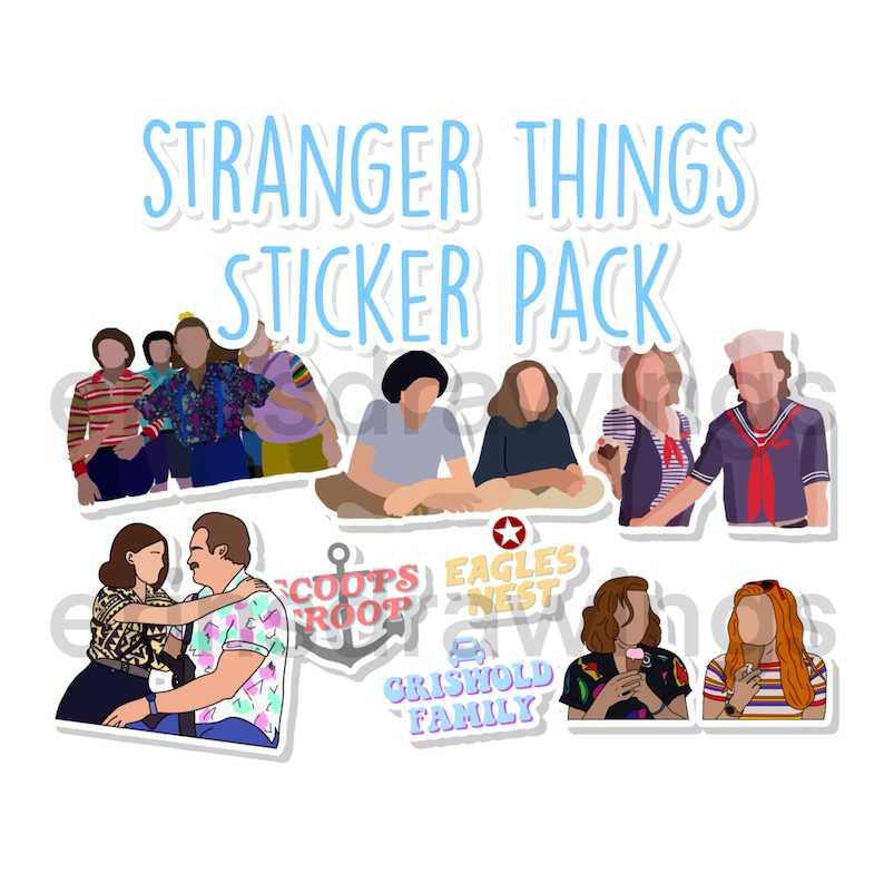 Stranger Things Sticker Pack Etsy Uk