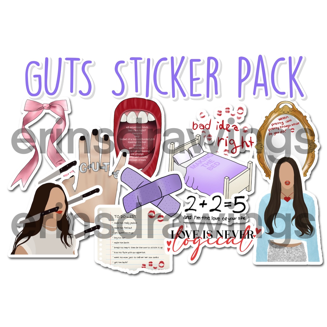 GUTS Olivia Rodrigo Sticker Pack - Etsy Australia