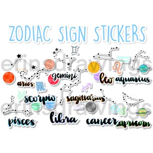 Zodiac Sign Sticker Pack - Etsy