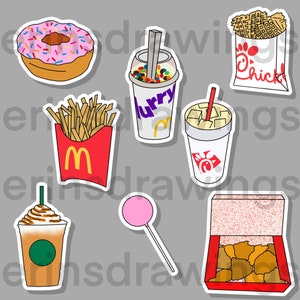 Food and Drink Sticker Pack - Etsy