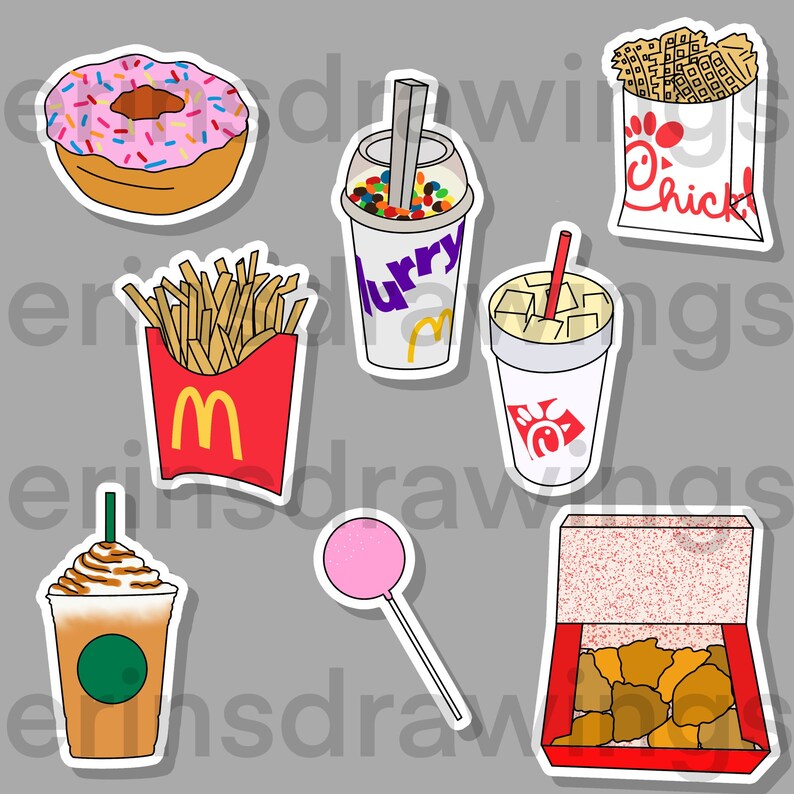 Food and Drink Sticker Pack - Etsy