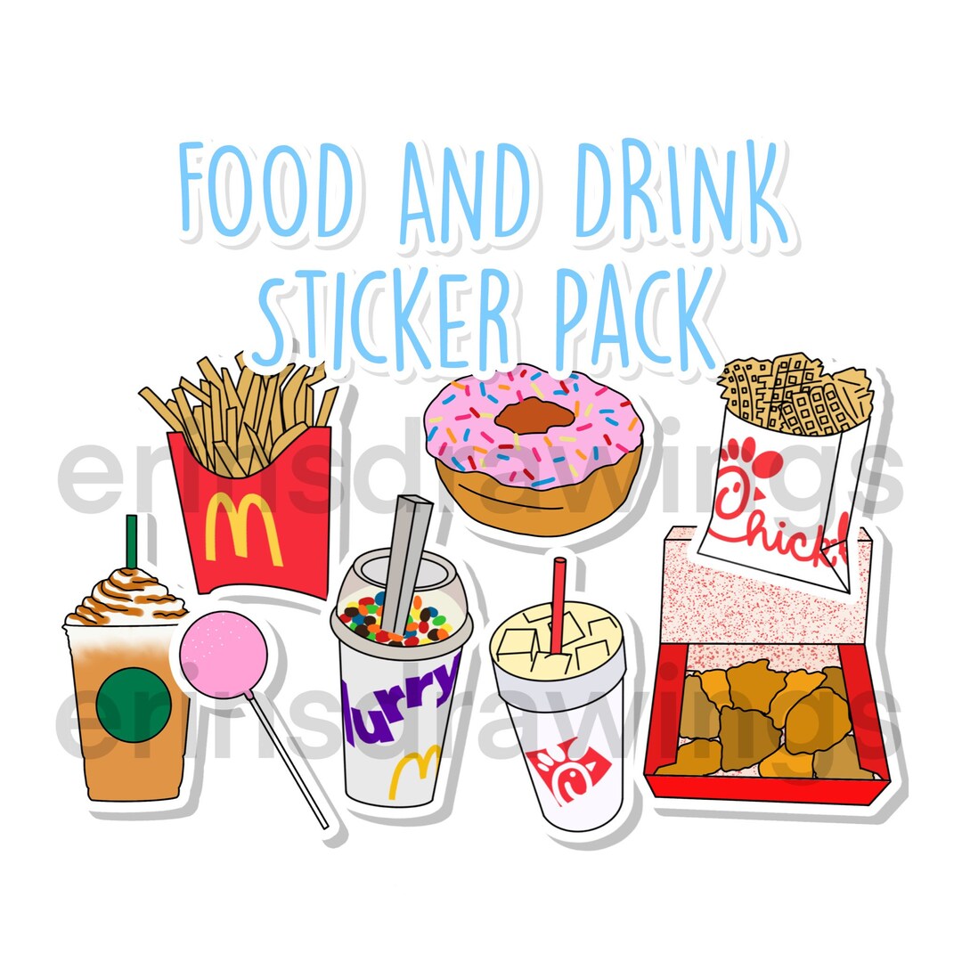 Food and Drink Sticker Pack - Etsy