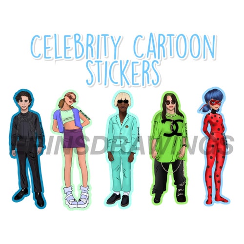 Celebrity/influencer Cartoon Sticker | Etsy