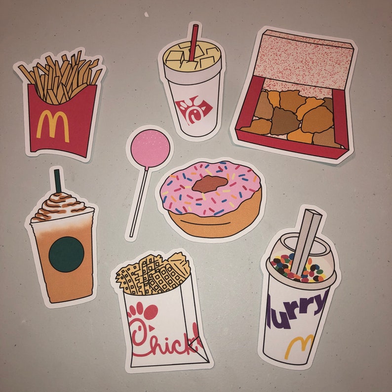 Food and Drink Sticker Pack | Etsy