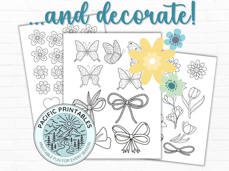 Printable May Day Flower Basket Craft: Spring Coloring Activity for ...