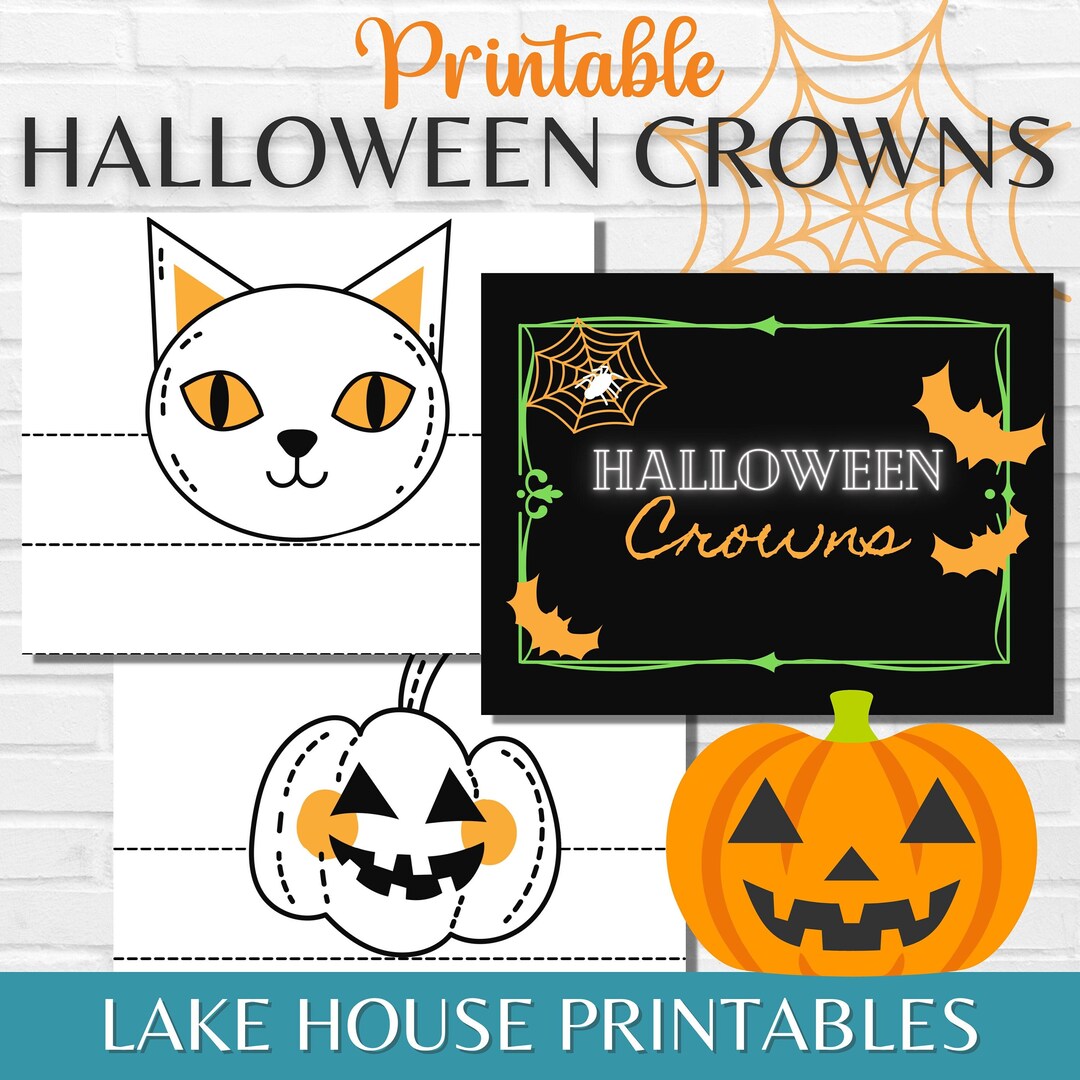 Printable Halloween Crowns, Fun Fall Craft, Easy Costume for Kids - Etsy