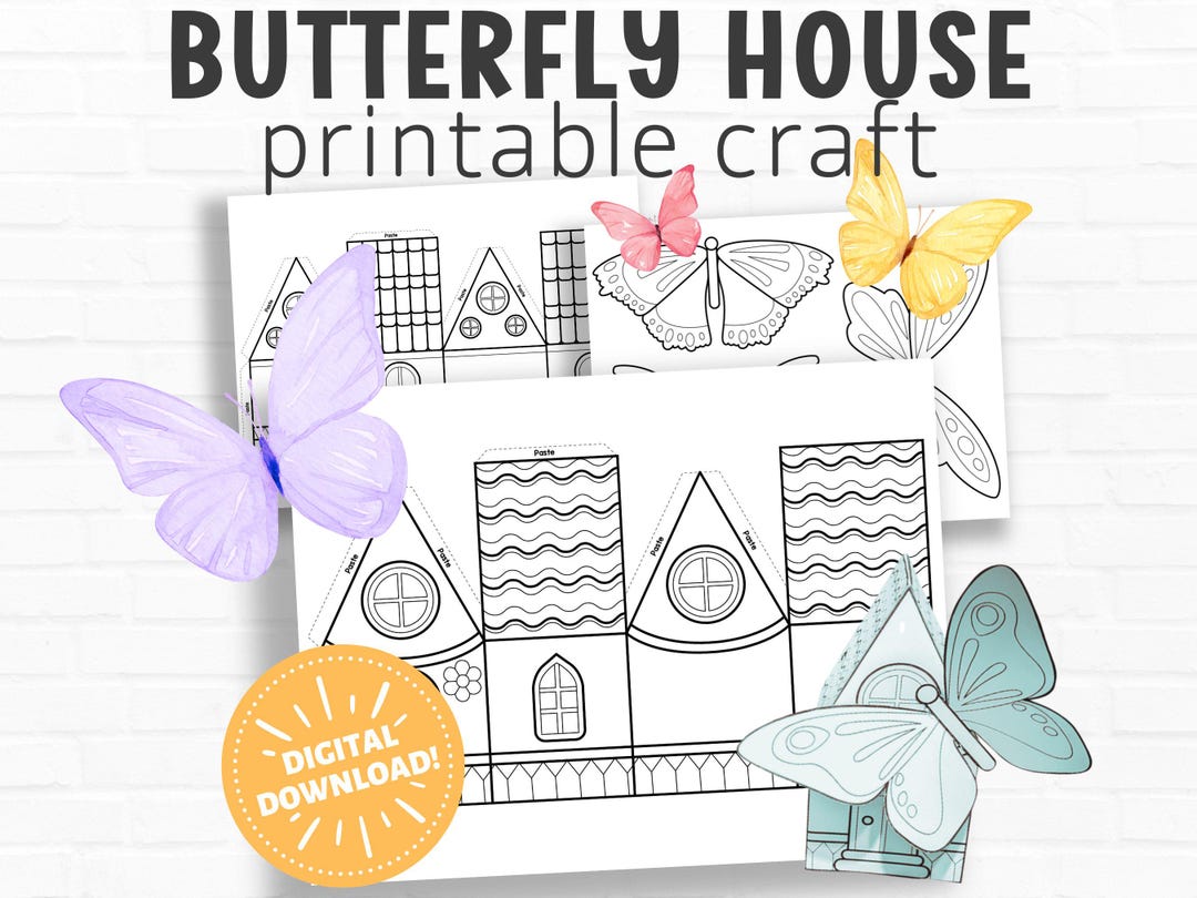 DIY Butterfly Houses Printable, Creative Craft for Families, Spring and ...