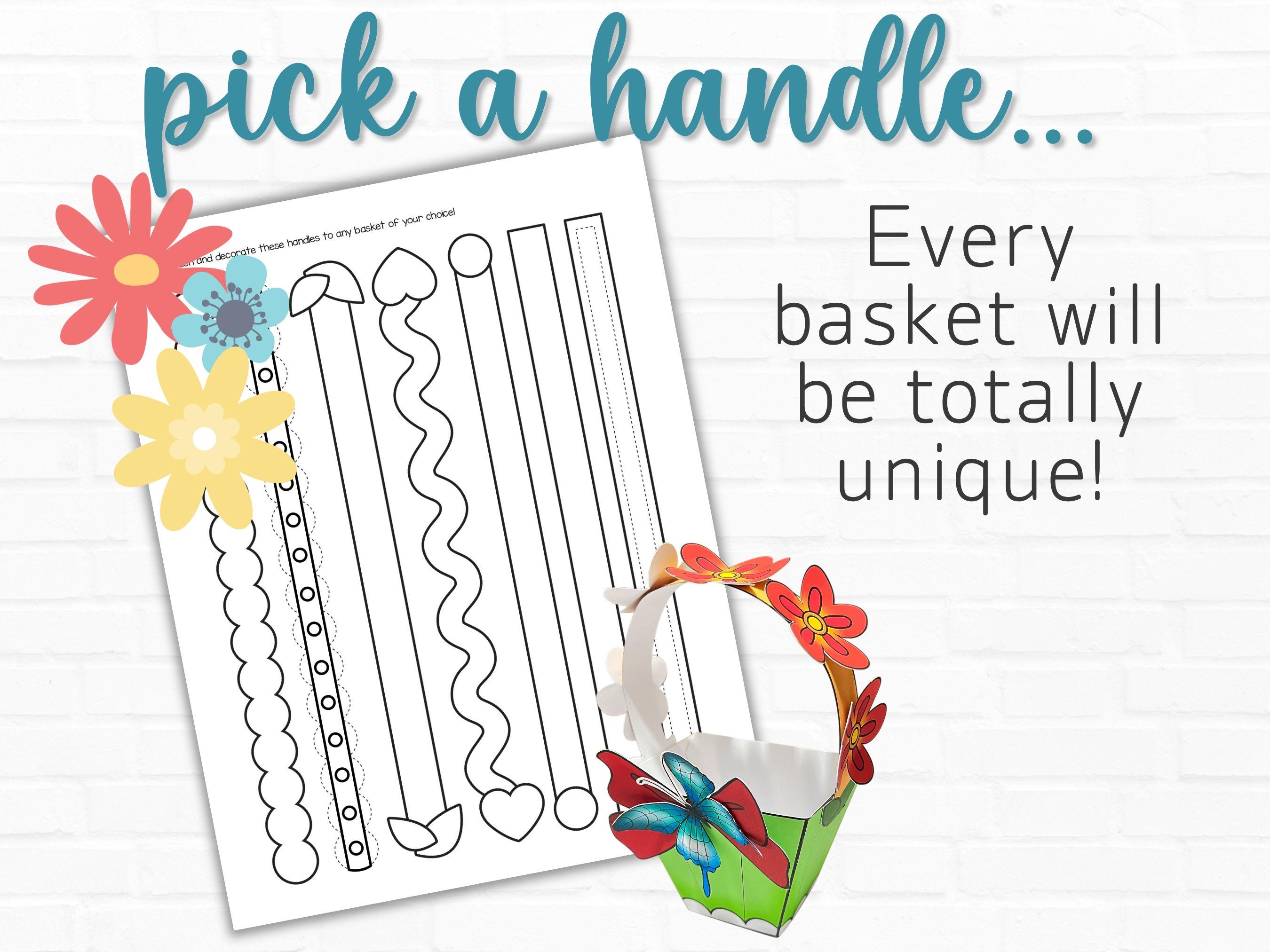 Printable May Day Flower Basket Craft: Spring Coloring Activity for ...