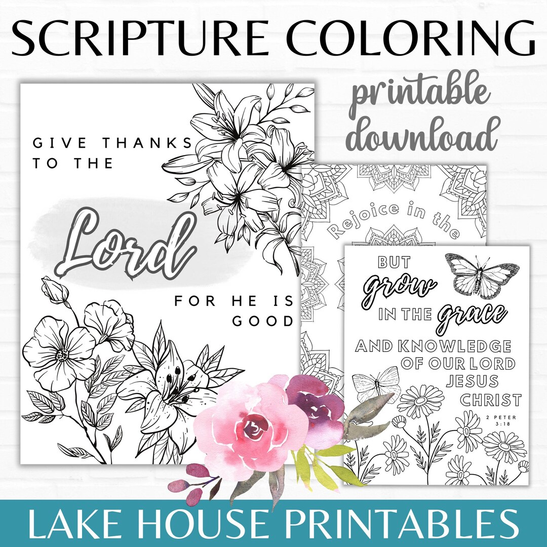Bible Verse Coloring Pages, Bible Journaling, Printable Scripture ...
