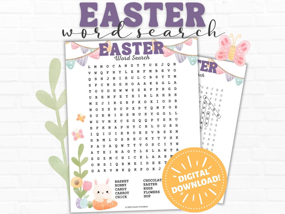 Easter Word Search, Printable Easter Word Find for Kids Teens Adults ...