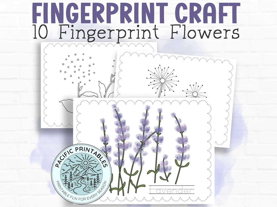Fingerprint Flower Craft for Kids | Printable Spring Activity | Flower ...