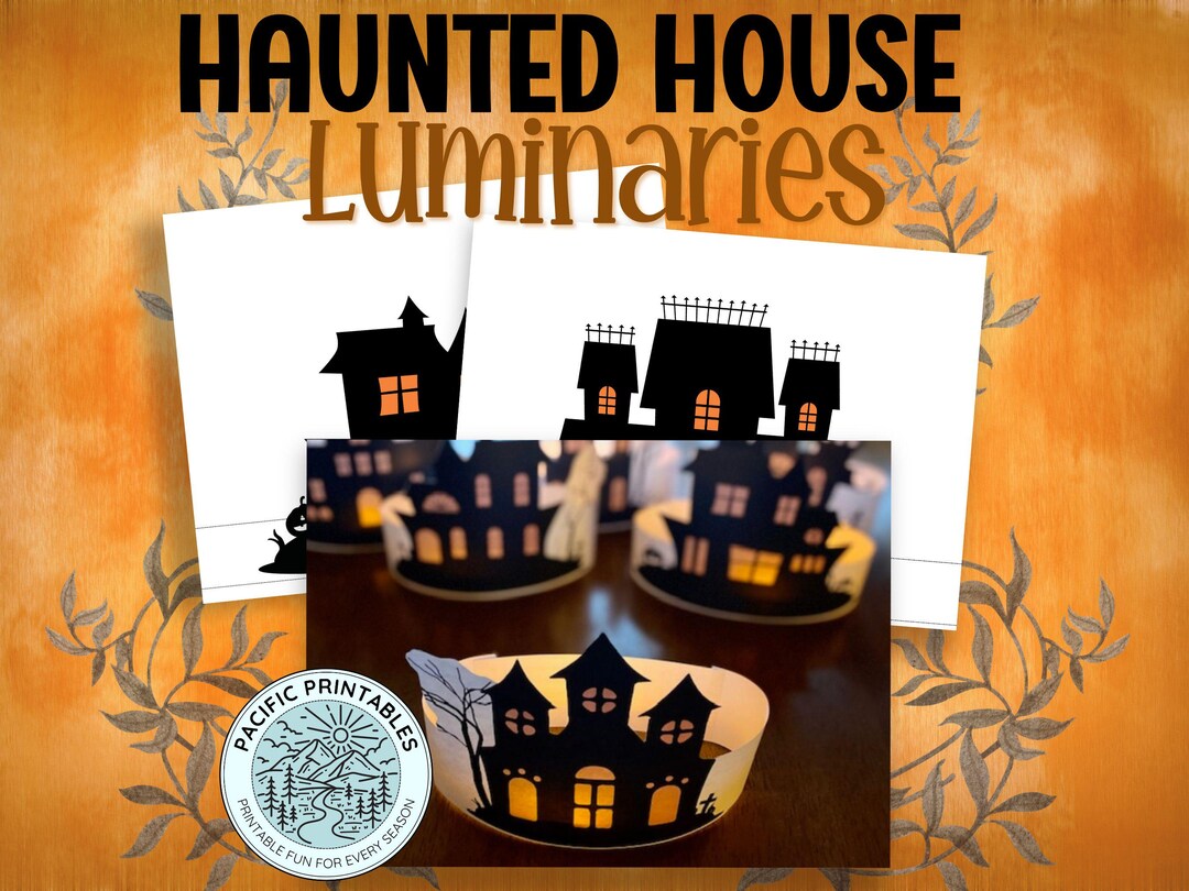 Printable Haunted House Luminaries: DIY Halloween Printable, Paper ...