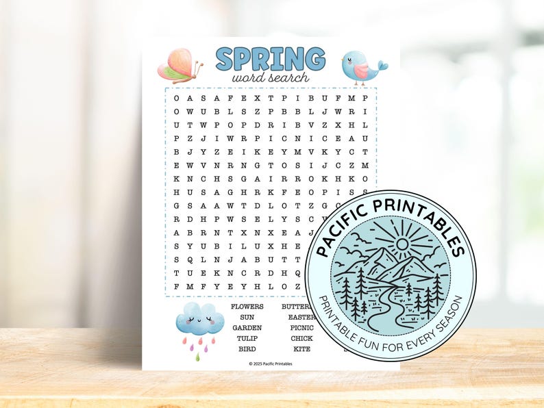 Spring Word Search Printable, Spring Word Find Activity, Word Puzzle ...