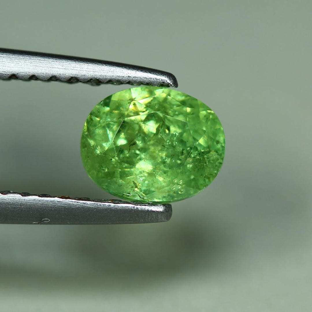 0.88 Cts_great Horsetail Inclusion_100 % Natural Green Demantoid Garnet ...