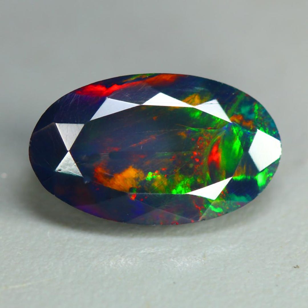 2.38 Cts_eye-catching Muti-color Pattern 100% Natural Welo Black Opal ...