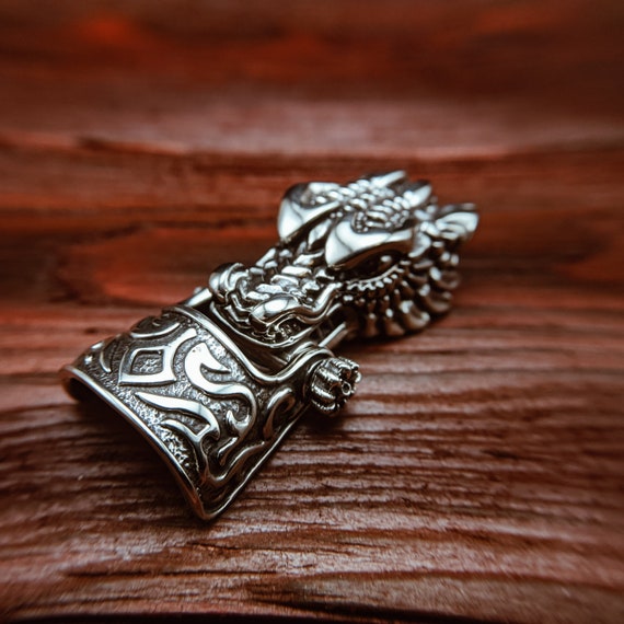 EDC nickel silver Dragon shackle for paracord bracelet | Etsy