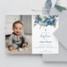 Editable White and Blue Photo Baptism Invitation Card | Template With ...