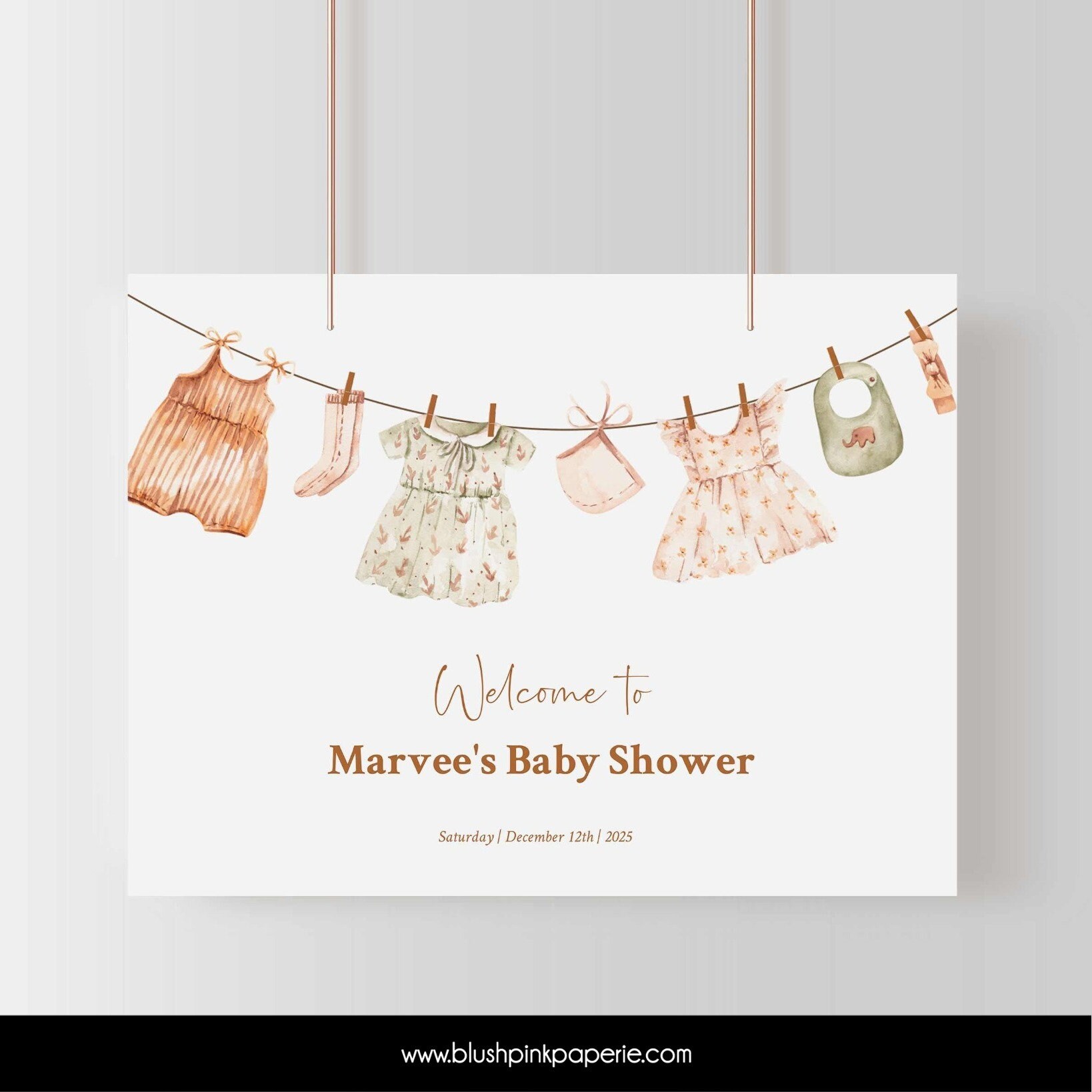 Baby Clothes Line Baby Welcome Sign | Baby Shower Large Signs | Baby ...