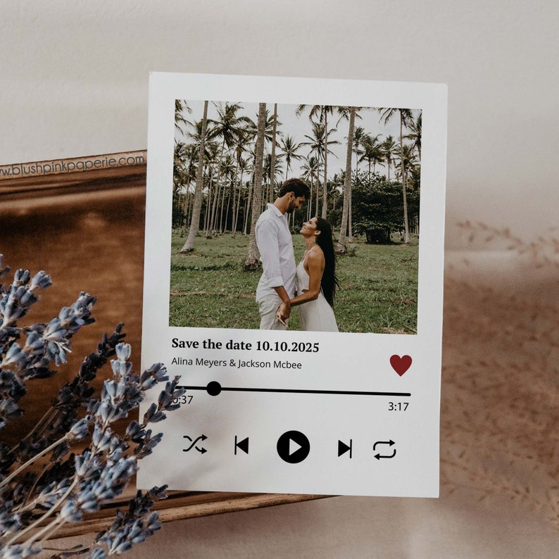 Editable Photo Save the Date Template | Music Save the Date ...