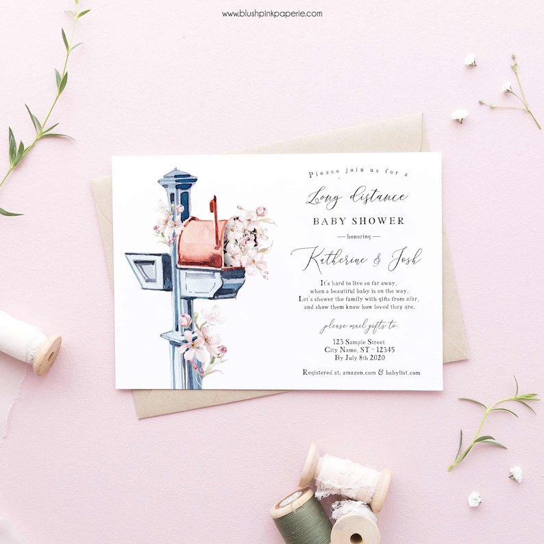 Long Distance Baby Shower Invitation, by Mail Baby Shower Invitation ...