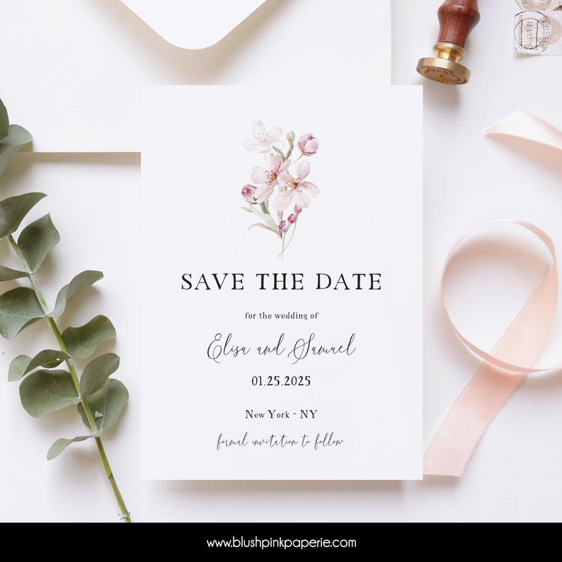 Save the Date Card Template, Printable Save the Dates, Editable Save ...