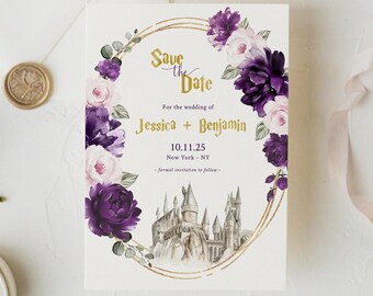 Wizard Save the Date Magical Wedding Invitation Template - Etsy