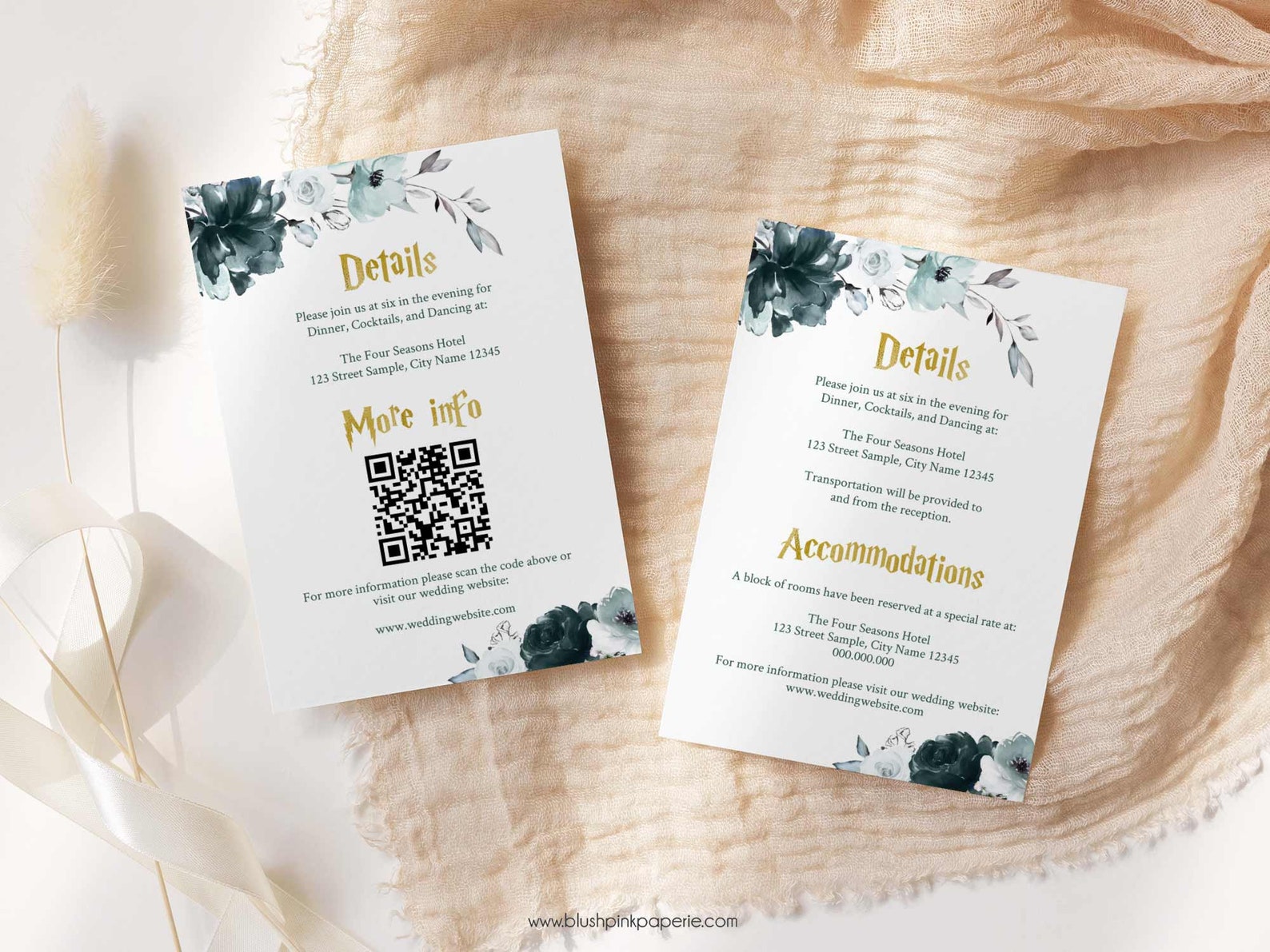 Teal Wizard Wedding Invitation | Magical Wedding | 3pcs Suite Wedding ...