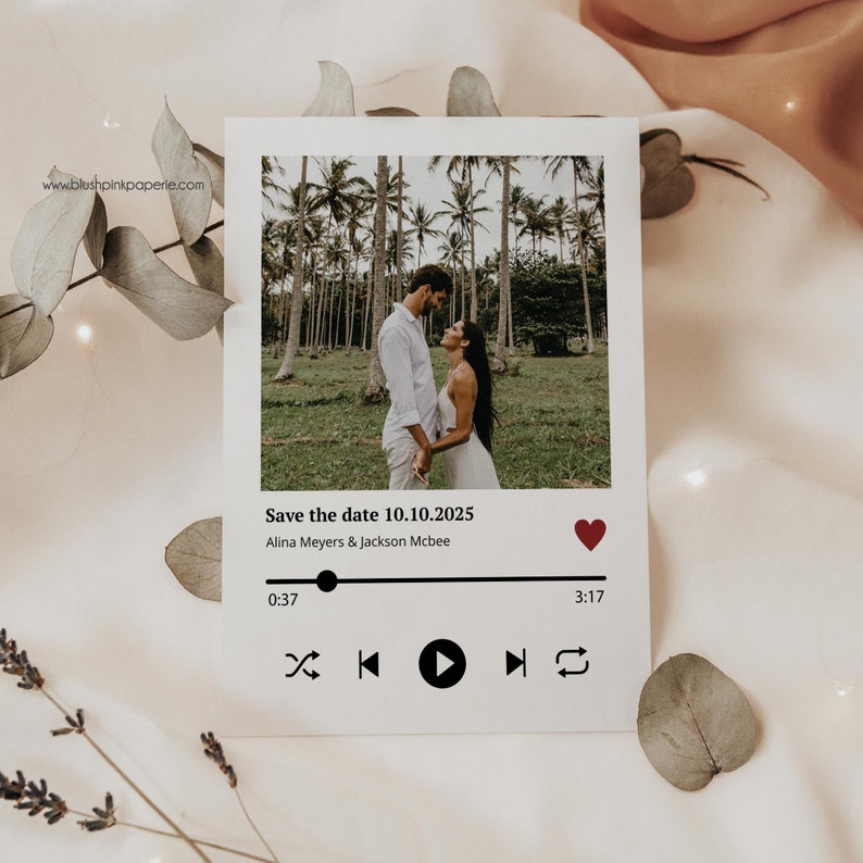 Editable Photo Save the Date Template | Music Save the Date ...