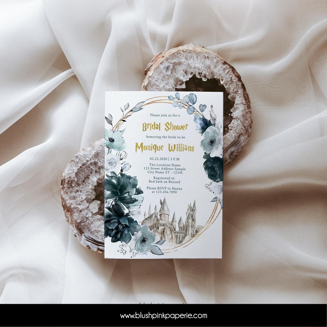 Teal Wizard Bridal Shower Invitation | Magical Wedding | Bridal Shower ...