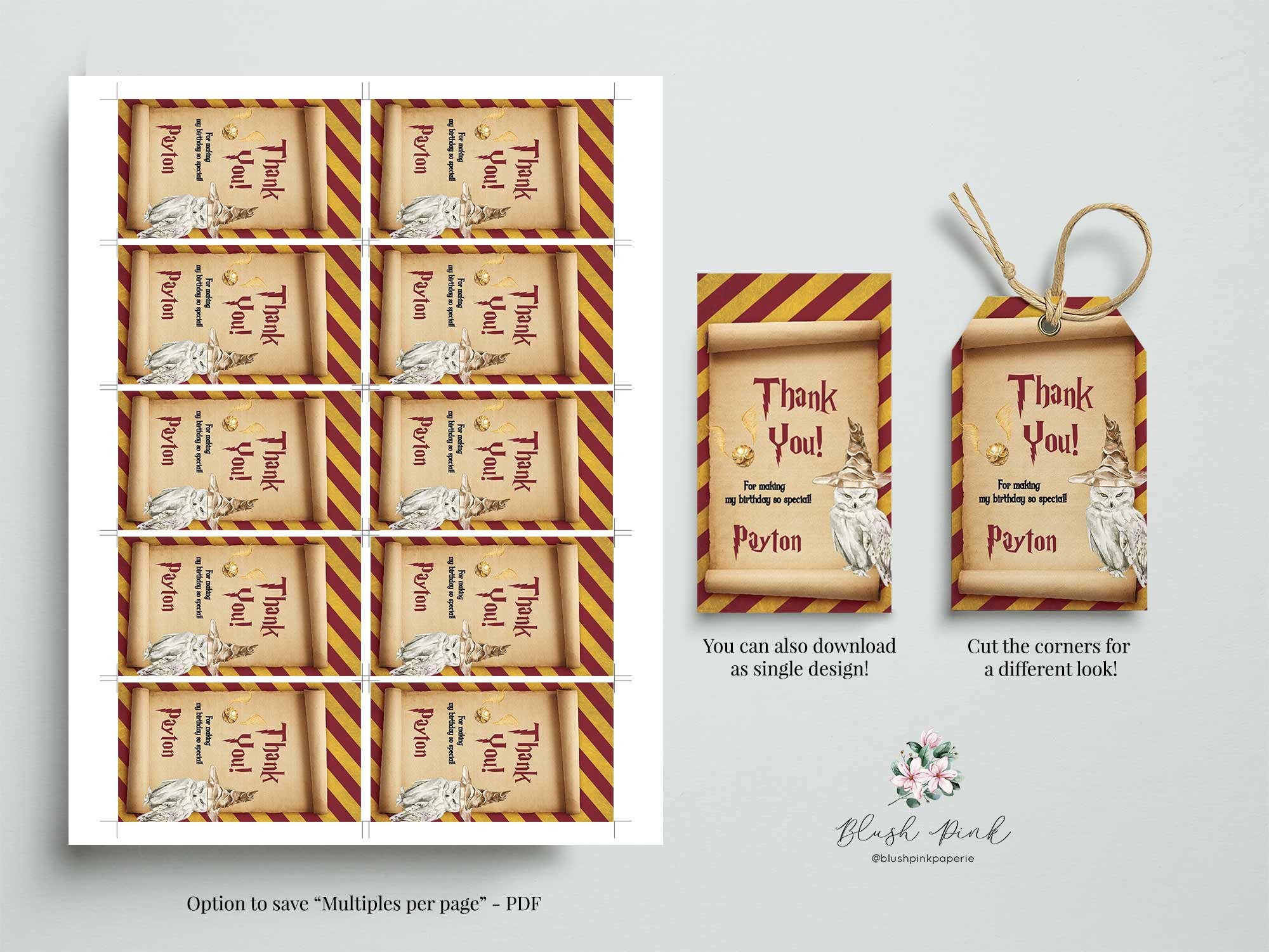 Harry Potter Party Name Tags