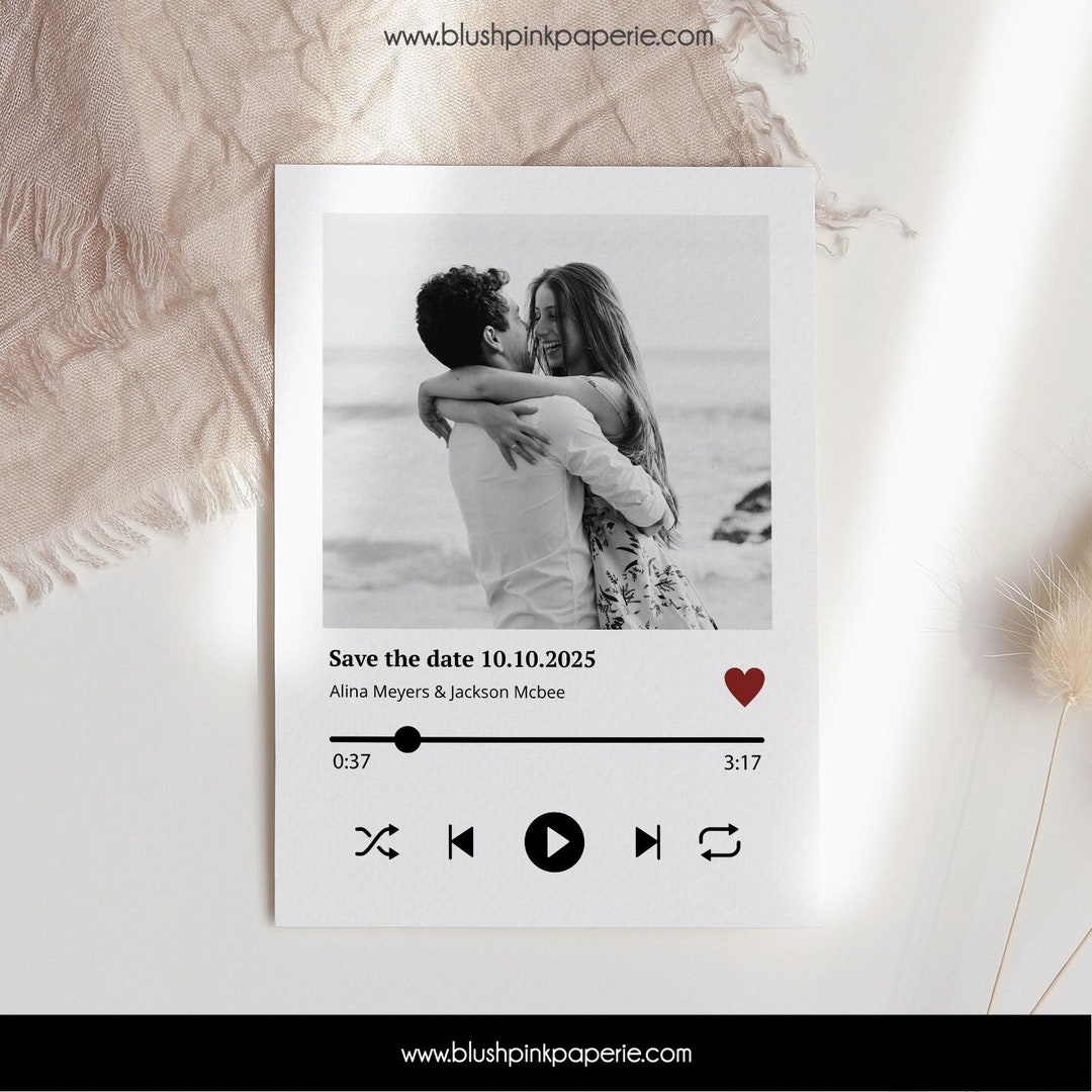 Editable Photo Save the Date Template | Music Save the Date ...