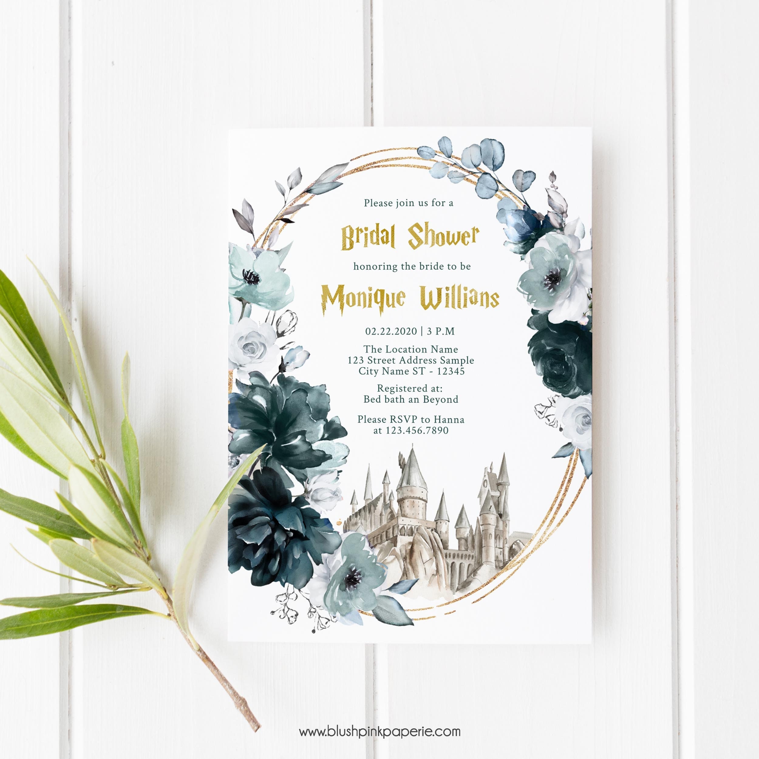 Teal Wizard Bridal Shower Invitation | Magical Wedding | Bridal Shower ...