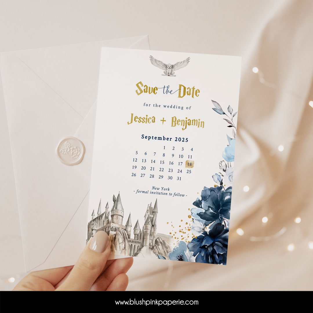Navy Wizard Calendar Save the Date | Navy Wizard Bridal Invites ...