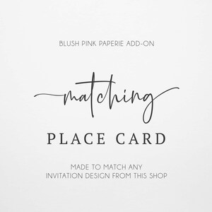 Matching Place Card | Printable | Made to Match Your Invitation Design ...