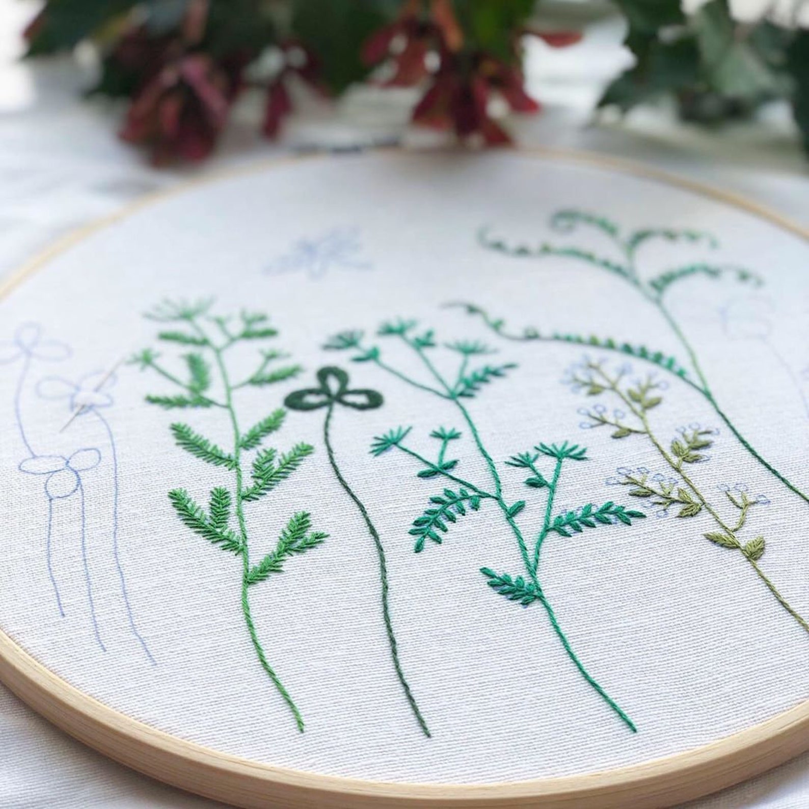 Botanical Illustration for Embroidery PDF File Floral Print | Etsy