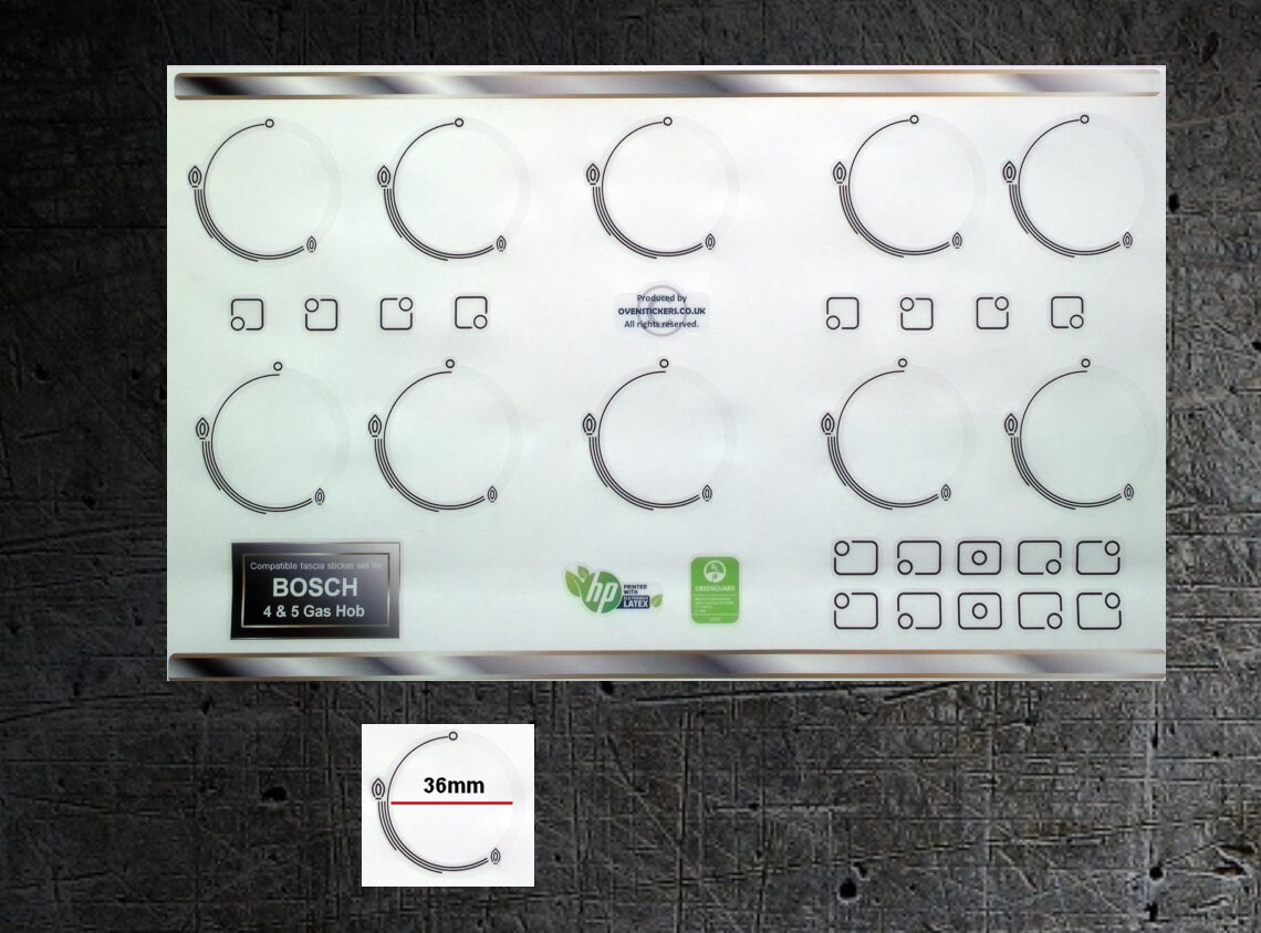 Bosch 4 and 5 Gas Burner Sticker Compatible Stickers, May Suit Other ...