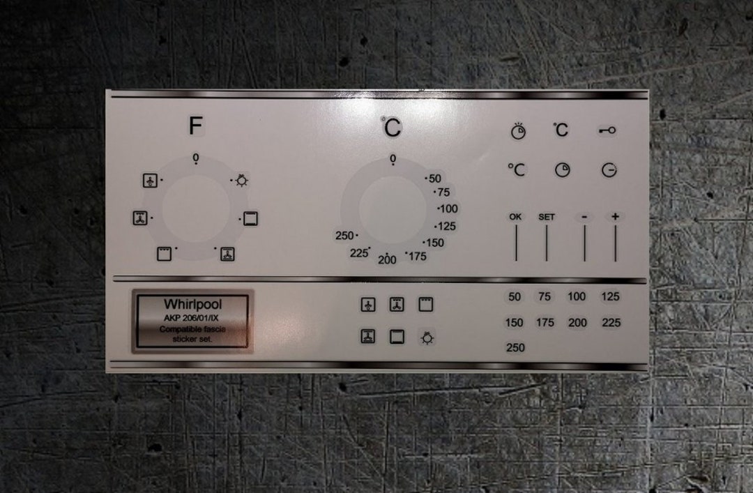 Whirlpool AKP 206 IX Compatible Panel Fascia Sticker Set. - Etsy